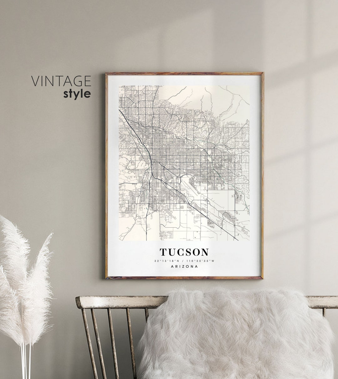 Tucson Arizona AZ Map, Tucson City Map, Tucson Print, Tucson Poster Map ...