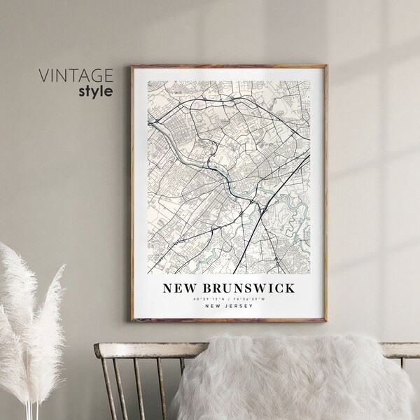 New Brunswick Map - Etsy