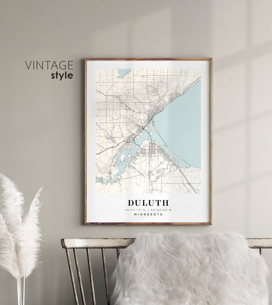 Duluth Minnesota MN map, Duluth city map, Duluth print, Duluth poster ...
