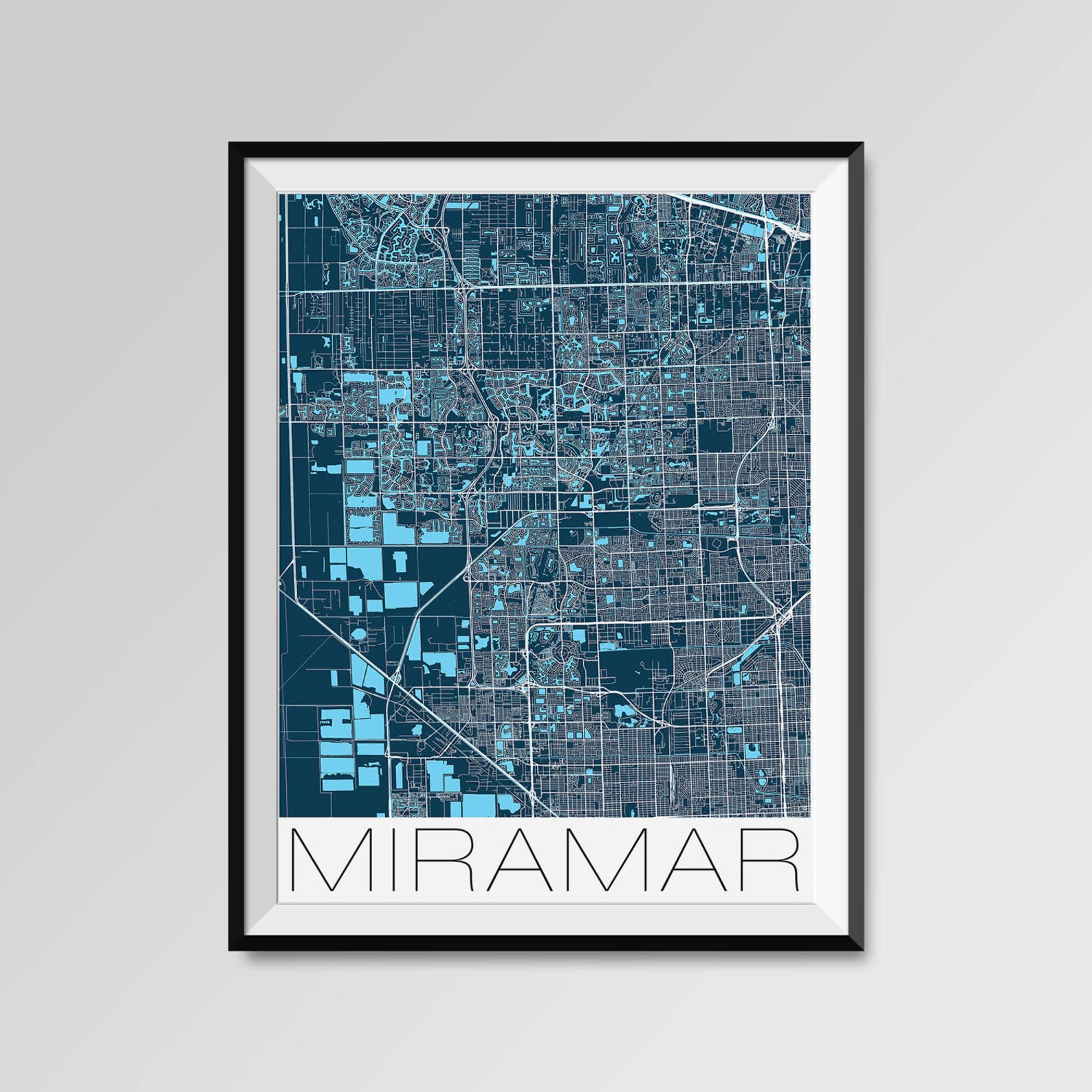 MIRAMAR Florida Map Miramar City Map Print Miramar Map | Etsy