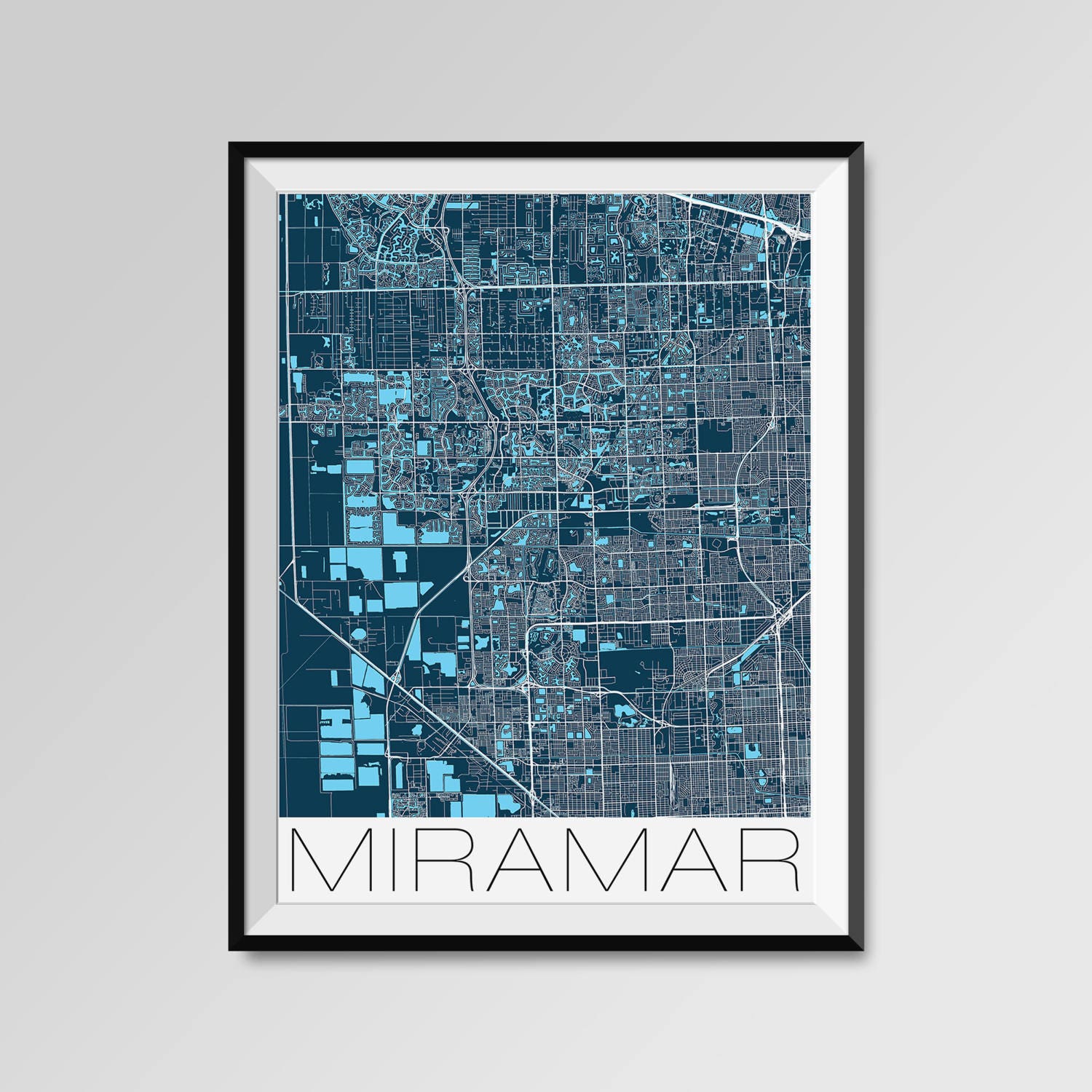 MIRAMAR Florida Map Miramar City Map Print Miramar Map | Etsy