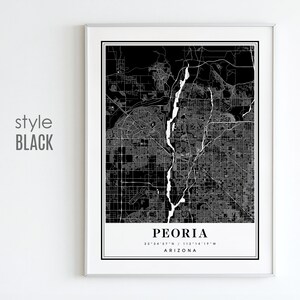 PEORIA AZ Map Printable Digital Art Peoria Arizona City Poster Map ...
