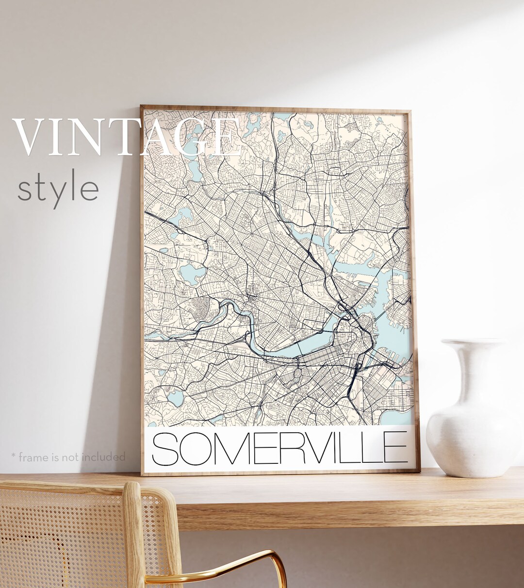 SOMERVILLE Map Wall Art Customized Poster in a Modern Design ...