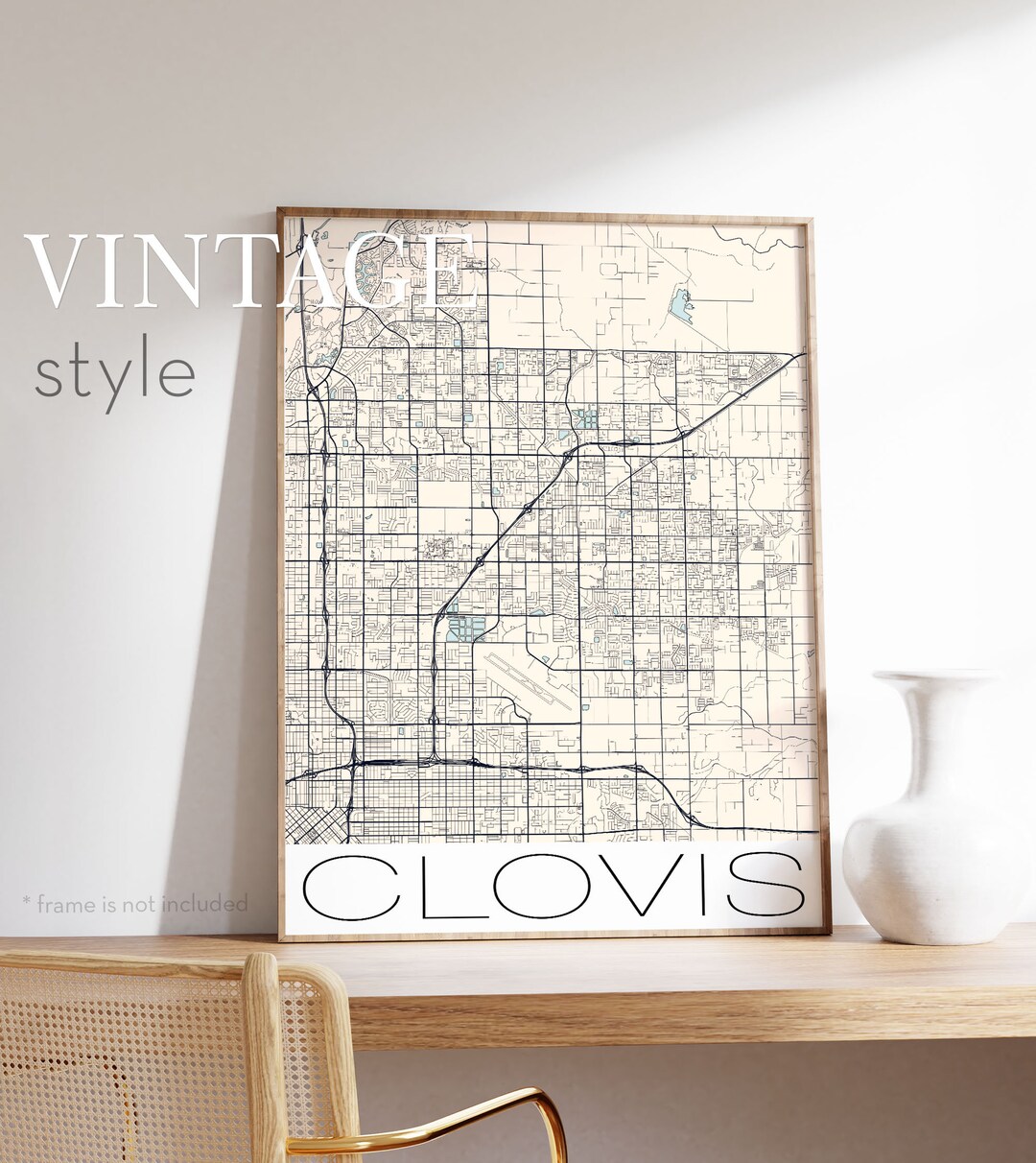 CLOVIS Map Wall Art Customized Poster in a Modern Design, Personalized ...