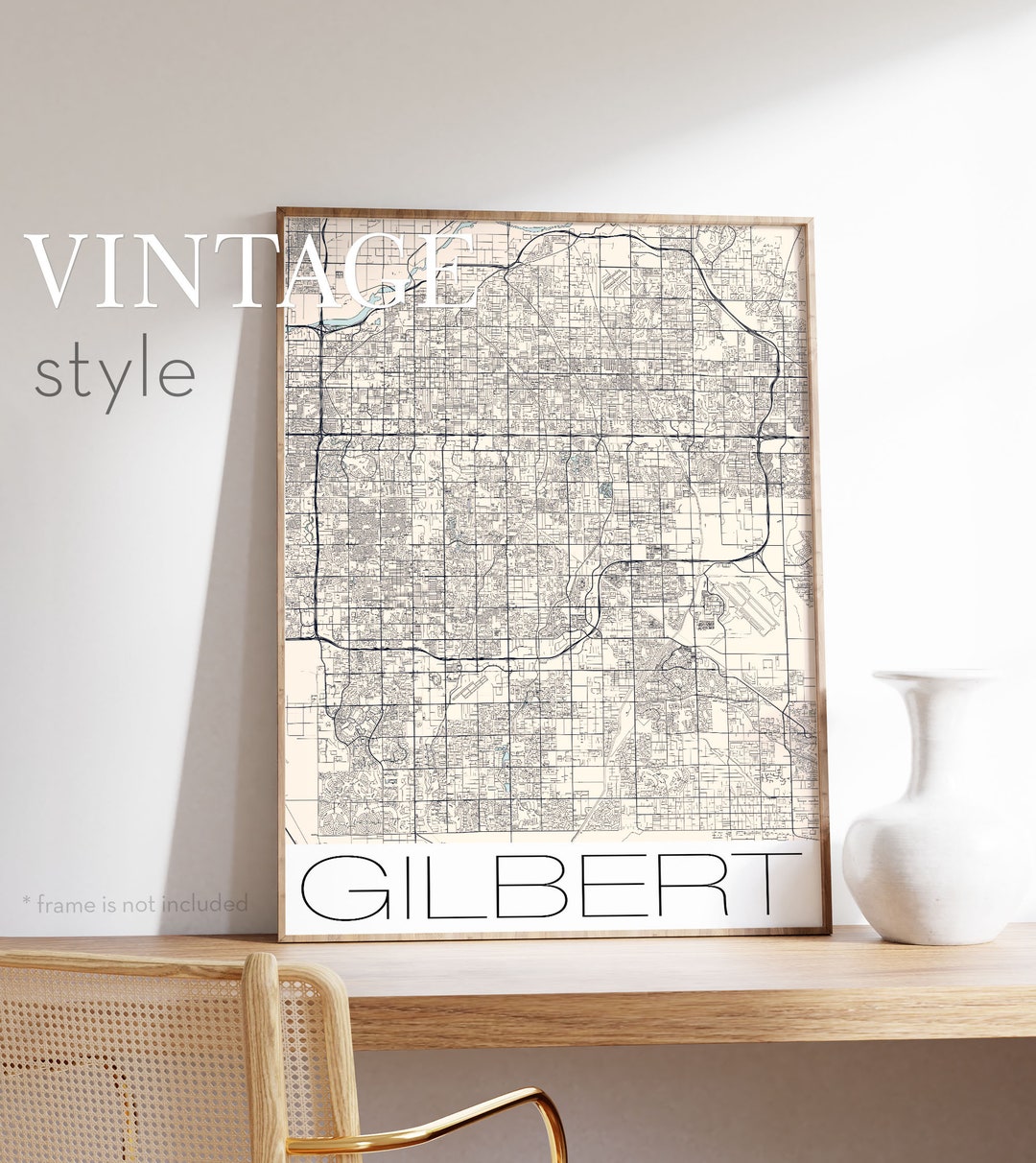 GILBERT Map Wall Art Customized Poster in a Modern Design, Personalized ...