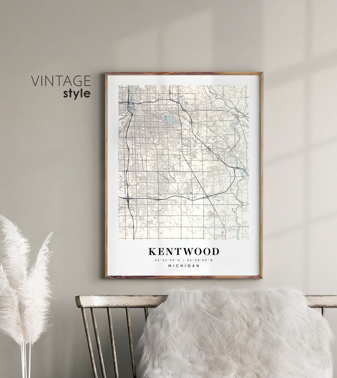 Kentwood Michigan MI Map Kentwood City Map Kentwood Print - Etsy