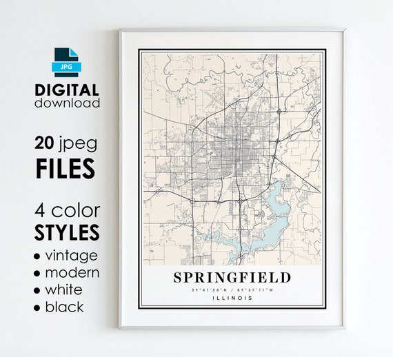 Printable Street Map Of Springfield Il _Illinois State US PDF Vector