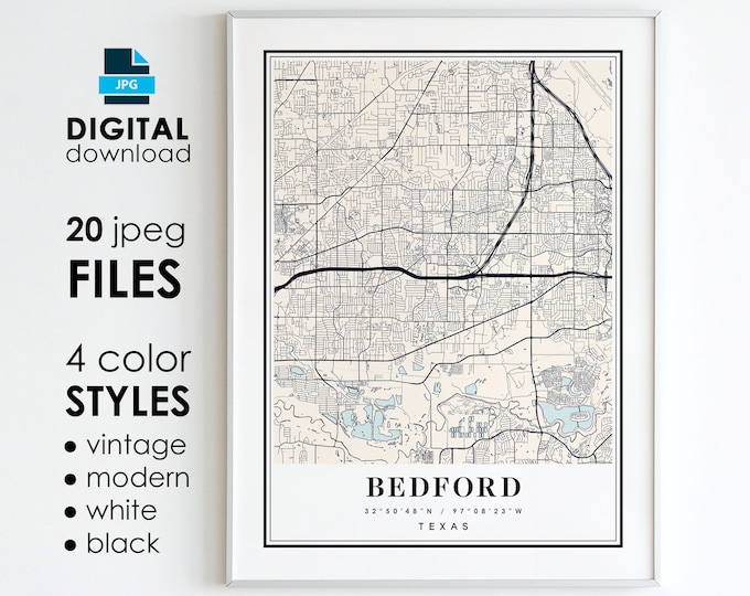 BEDFORD MAP DOWNLOAD, High Res Map, Map of Bedford, Bedford Texas Map ...