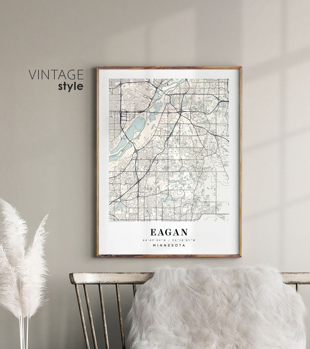 Eagan Minnesota MN Map Eagan City Map Eagan Print Eagan - Etsy
