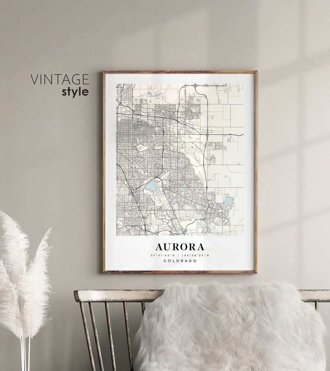 Aurora Colorado CO Map, Aurora City Map, Aurora Print, Aurora Poster ...