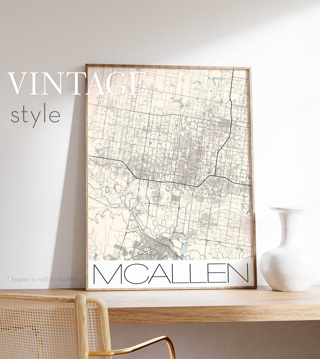 MCALLEN Map Wall Art Customized Poster in a Modern Design, Personalized ...