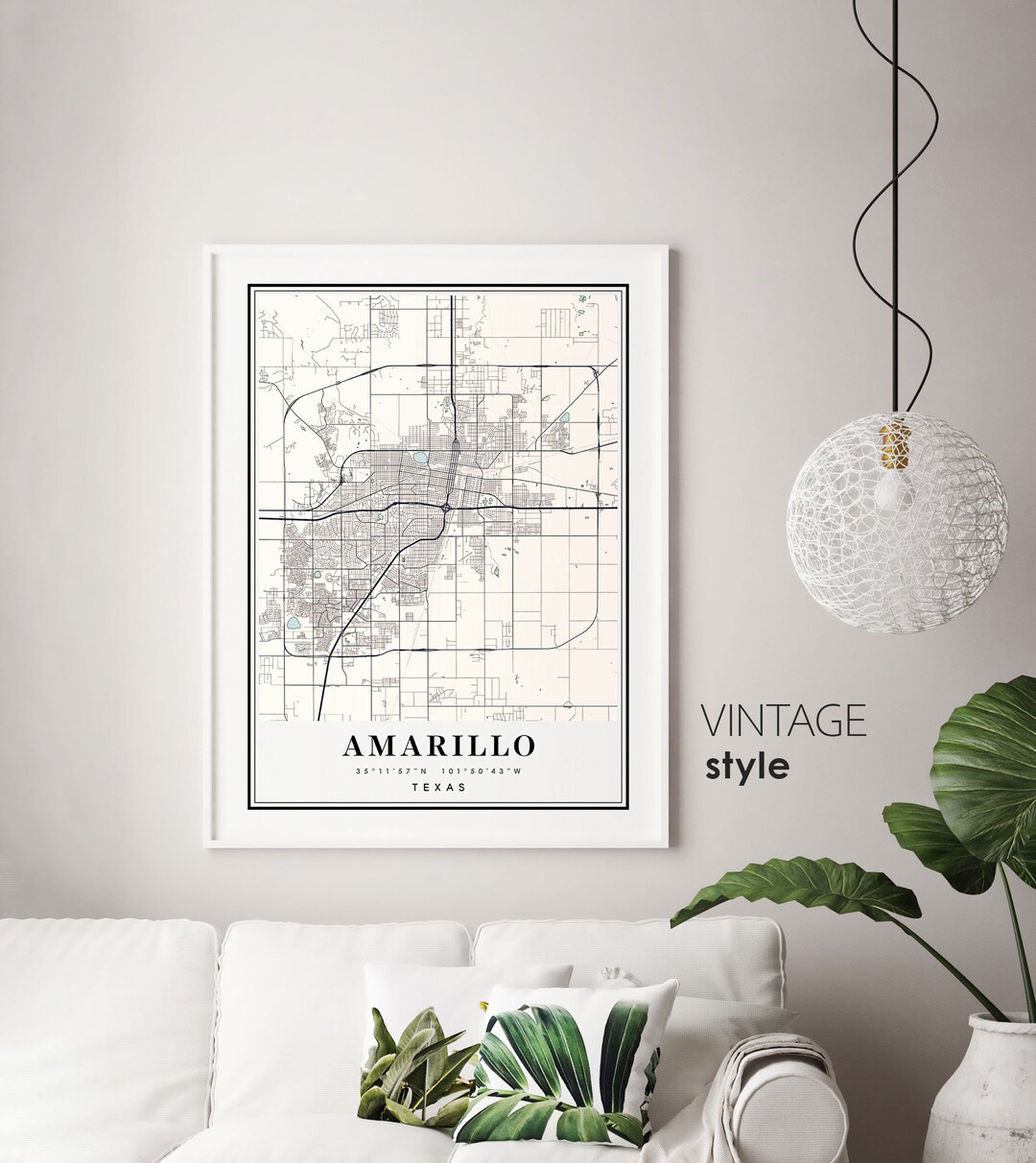 AMARILLO Map Amarillo Texas City Map Amarillo TX Print - Etsy