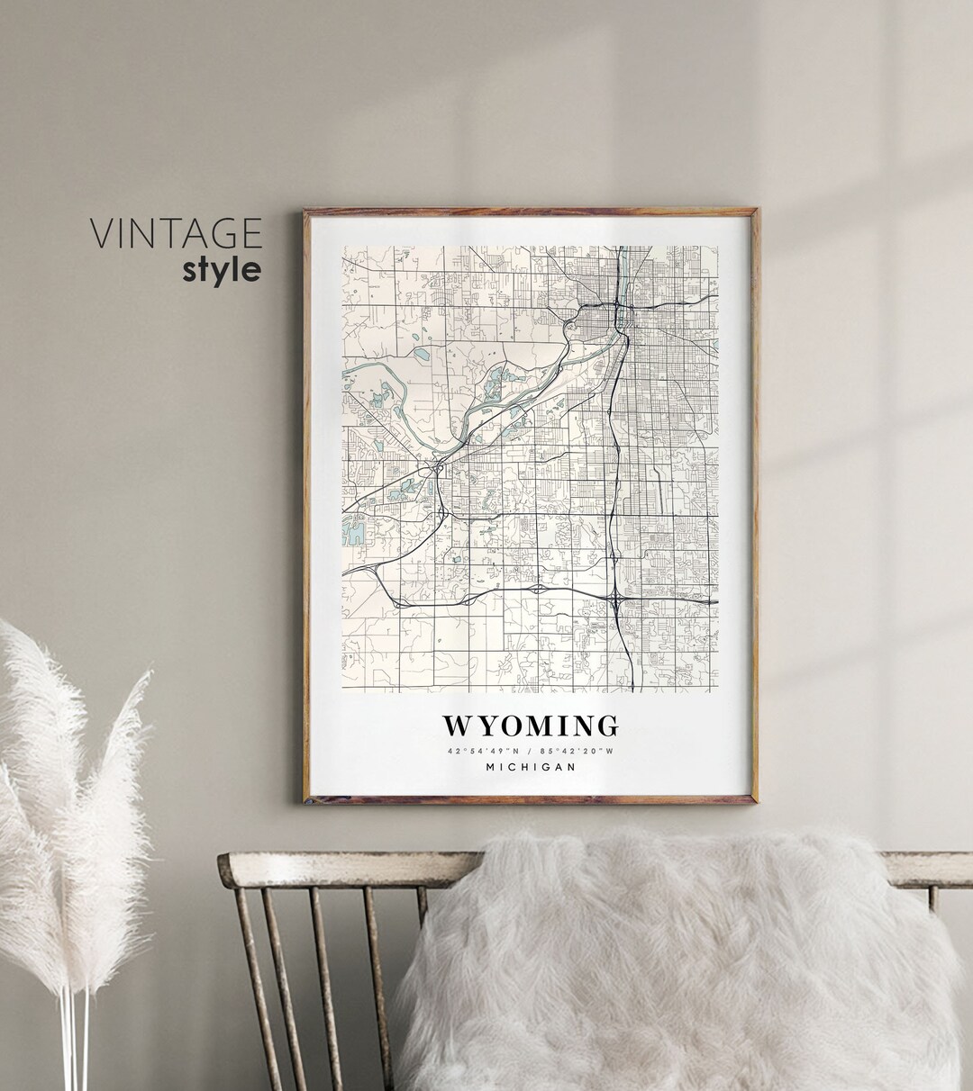 Wyoming Michigan MI Map, Wyoming City Map, Wyoming Print, Wyoming ...