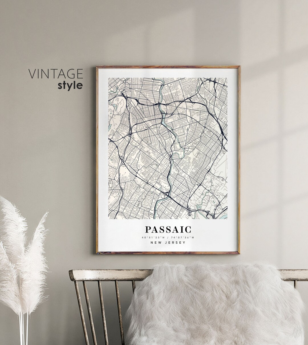 Passaic New Jersey NJ Map, Passaic City Map, Passaic Print, Passaic ...