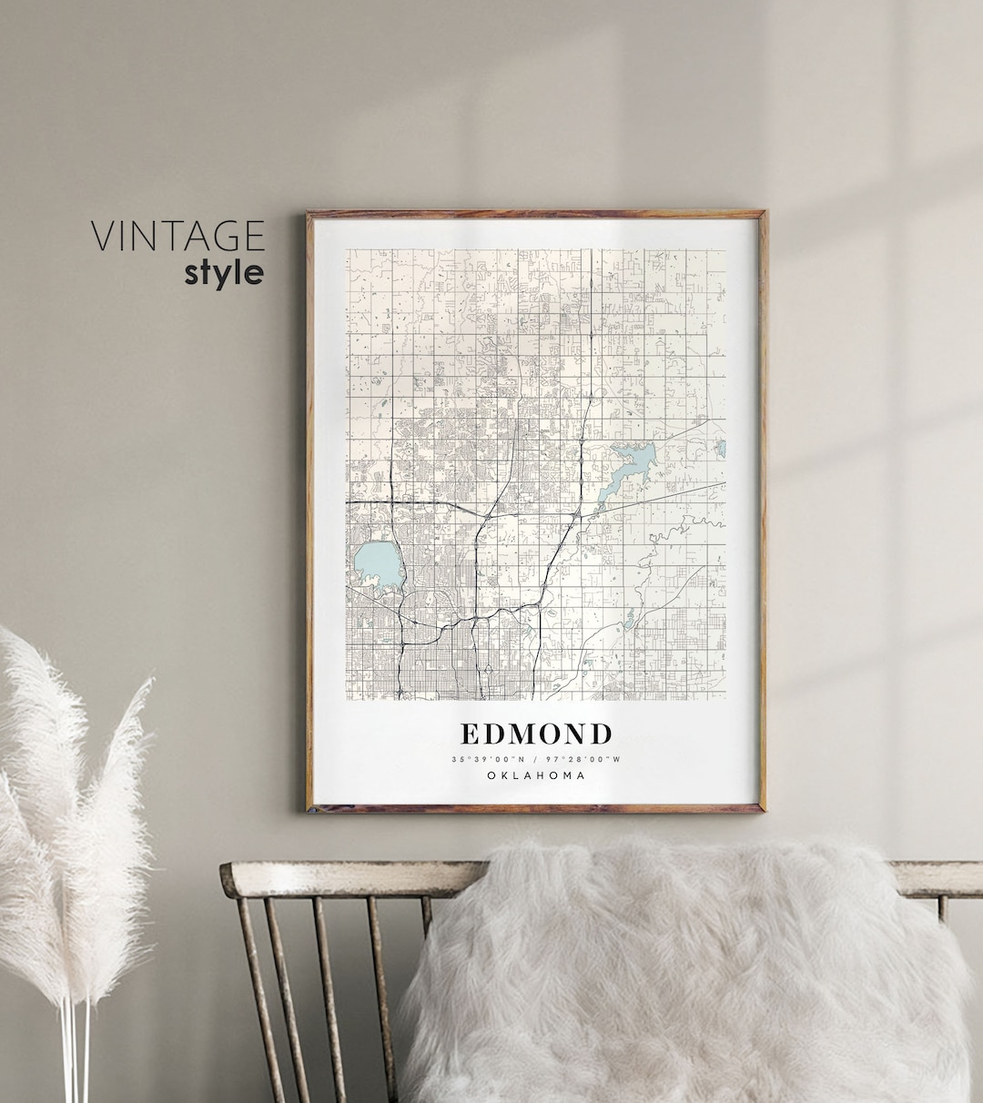 Edmond Oklahoma OK Map Edmond City Map Edmond Print Edmond - Etsy