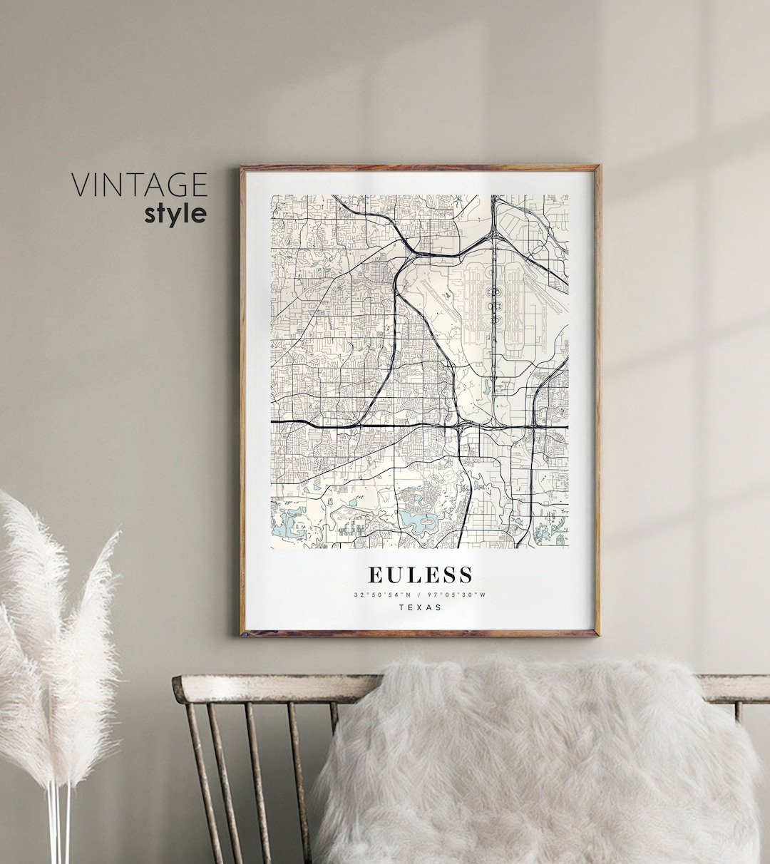 Euless Texas TX Map, Euless City Map, Euless Print, Euless Poster Map ...