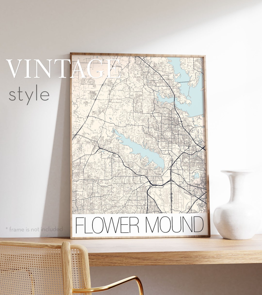 FLOWER MOUND Map Wall Art Customized Poster in a Modern Design ...