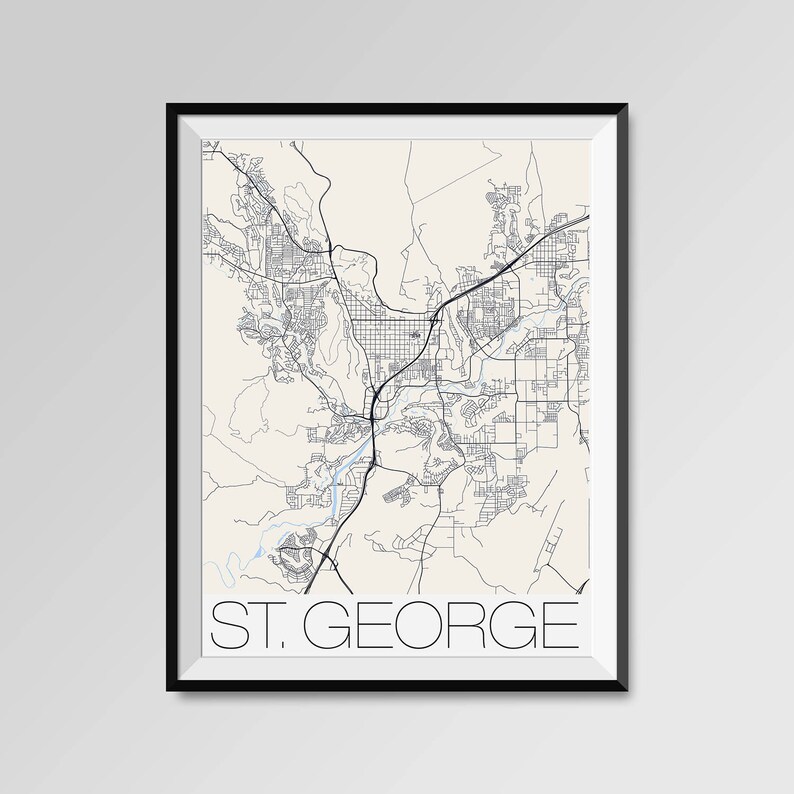 ST. GEORGE Utah Map St. George City Map Print St. George Map | Etsy
