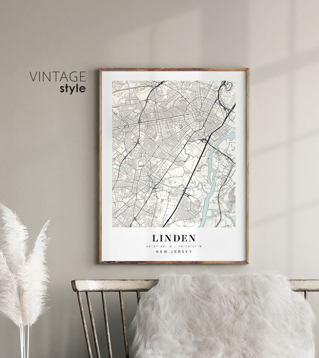 Linden New Jersey NJ Map Linden City Map Linden Print - Etsy