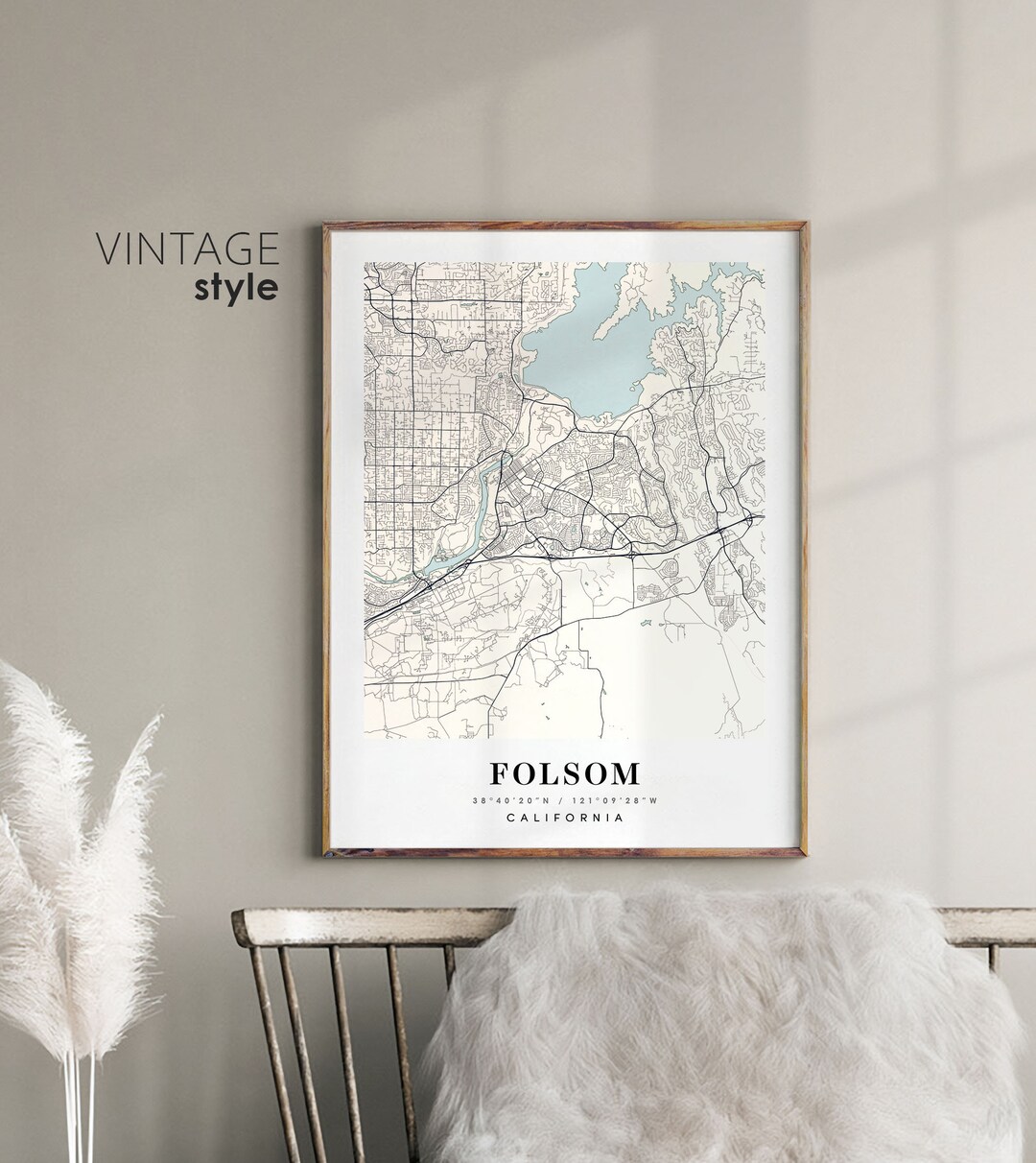 Folsom California CA Map Folsom City Map Folsom Print - Etsy