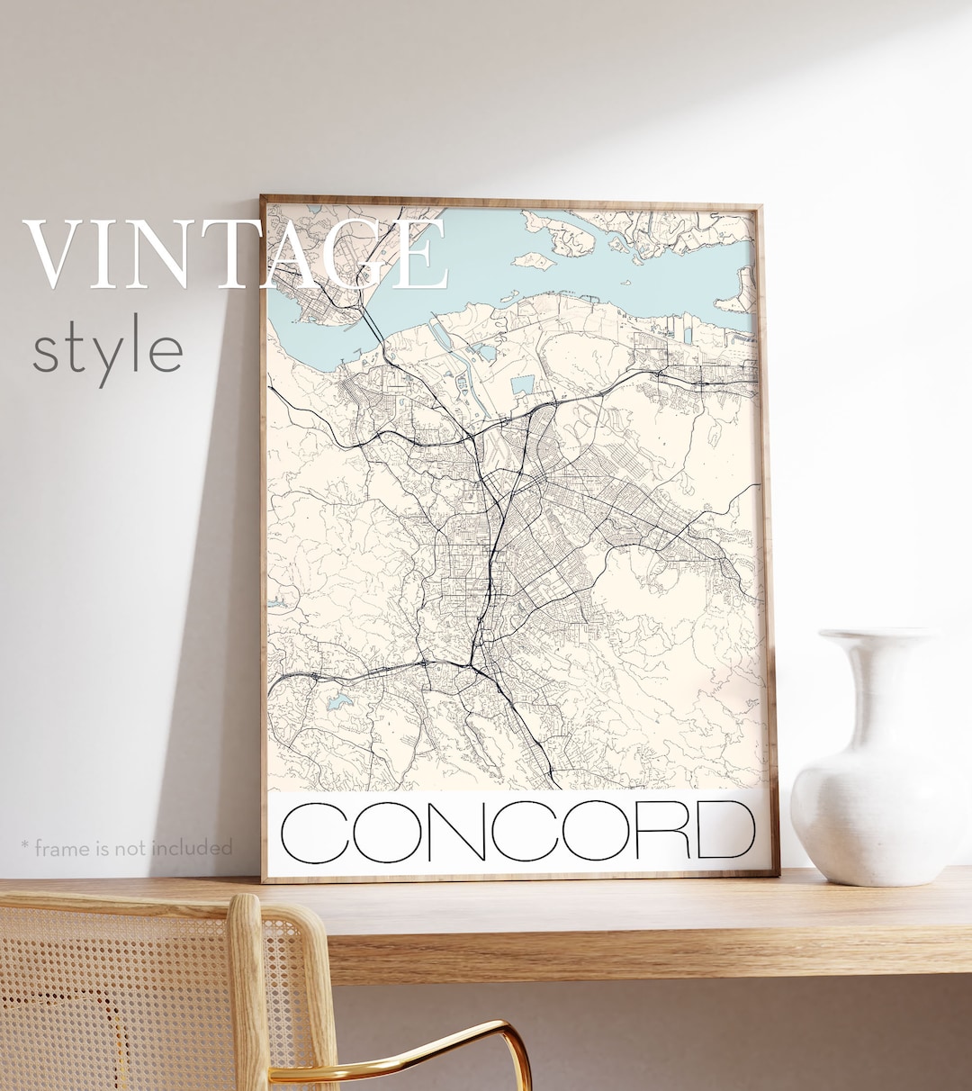 CONCORD Map Wall Art Customized Poster in a Modern Design, Personalized ...