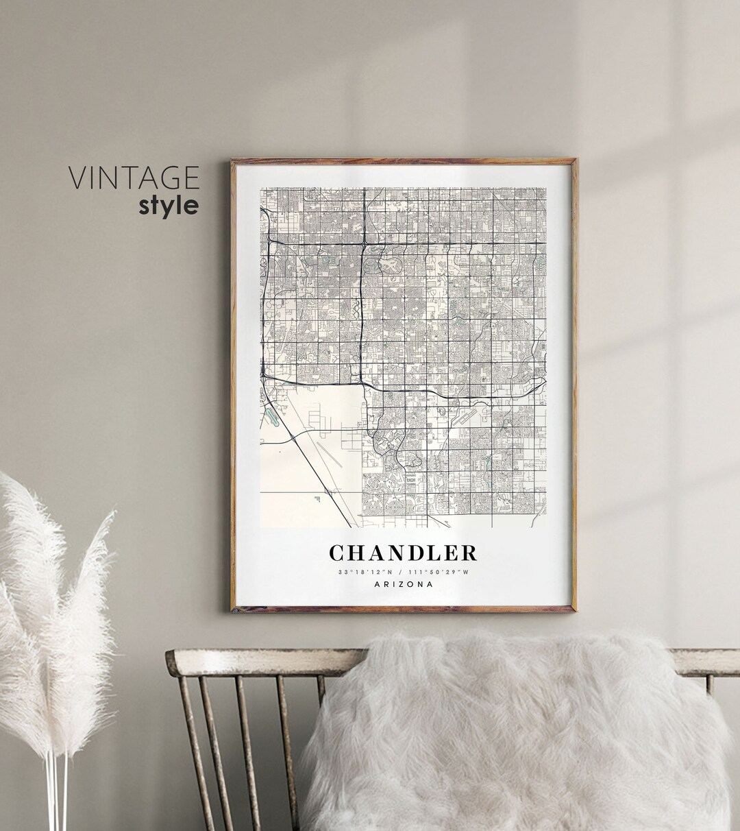 Chandler Arizona AZ map, Chandler city map, Chandler print, Chandler ...