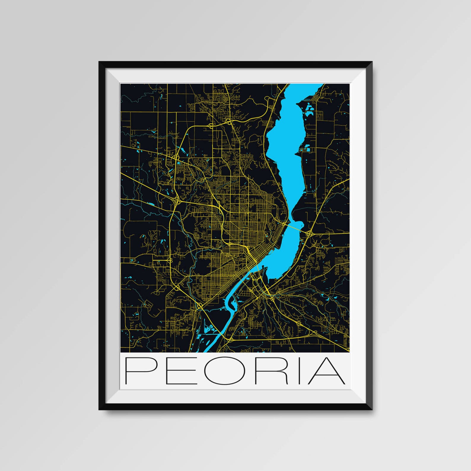 PEORIA Illinois Map Peoria City Map Print Peoria Map Poster | Etsy