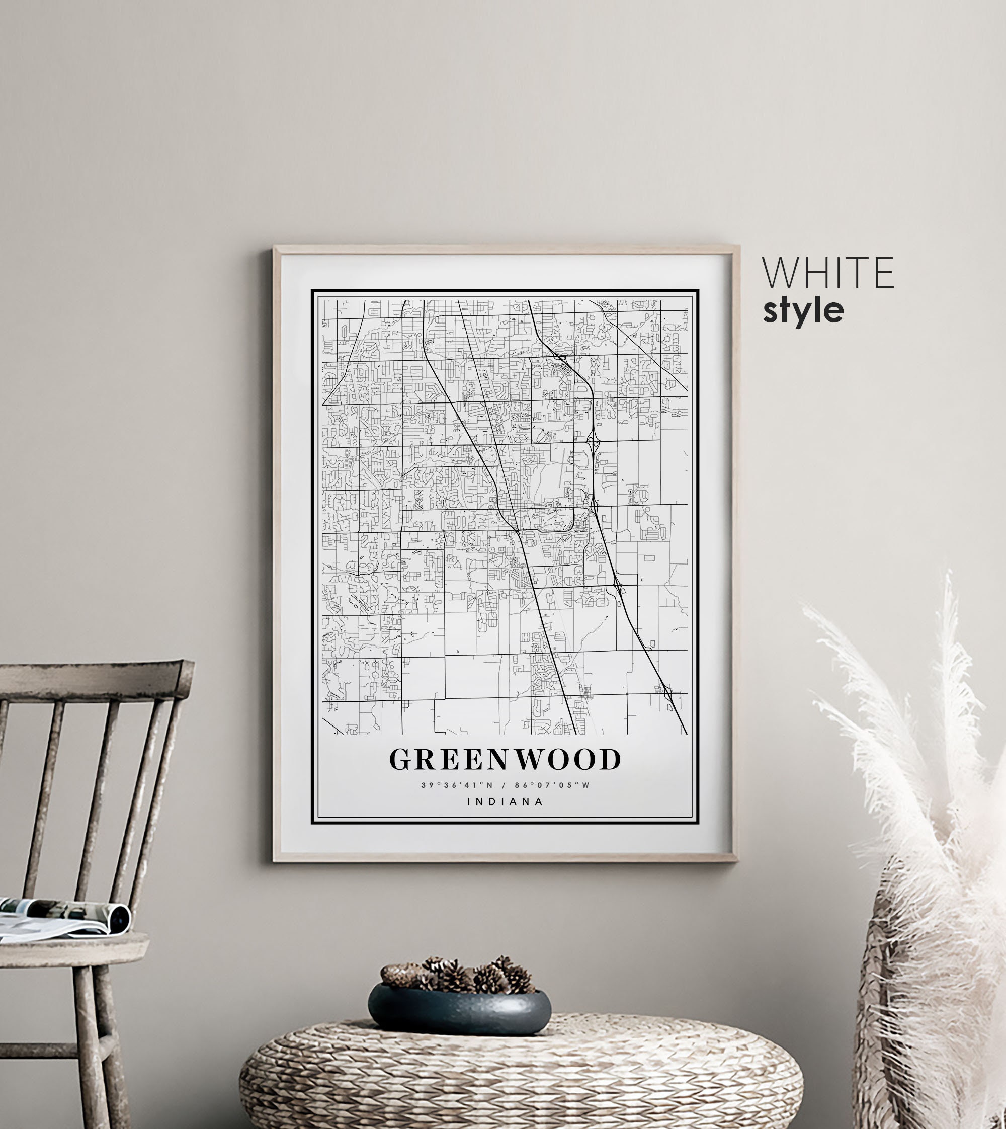 GREENWOOD Map Greenwood Indiana City Map Greenwood IN Print - Etsy