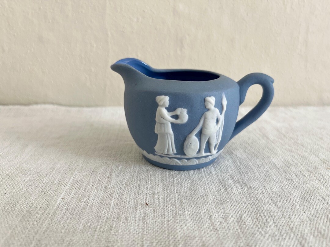 Small Vintage Blue and White Jasperware Wedgewood Creamer Pitcher - Etsy