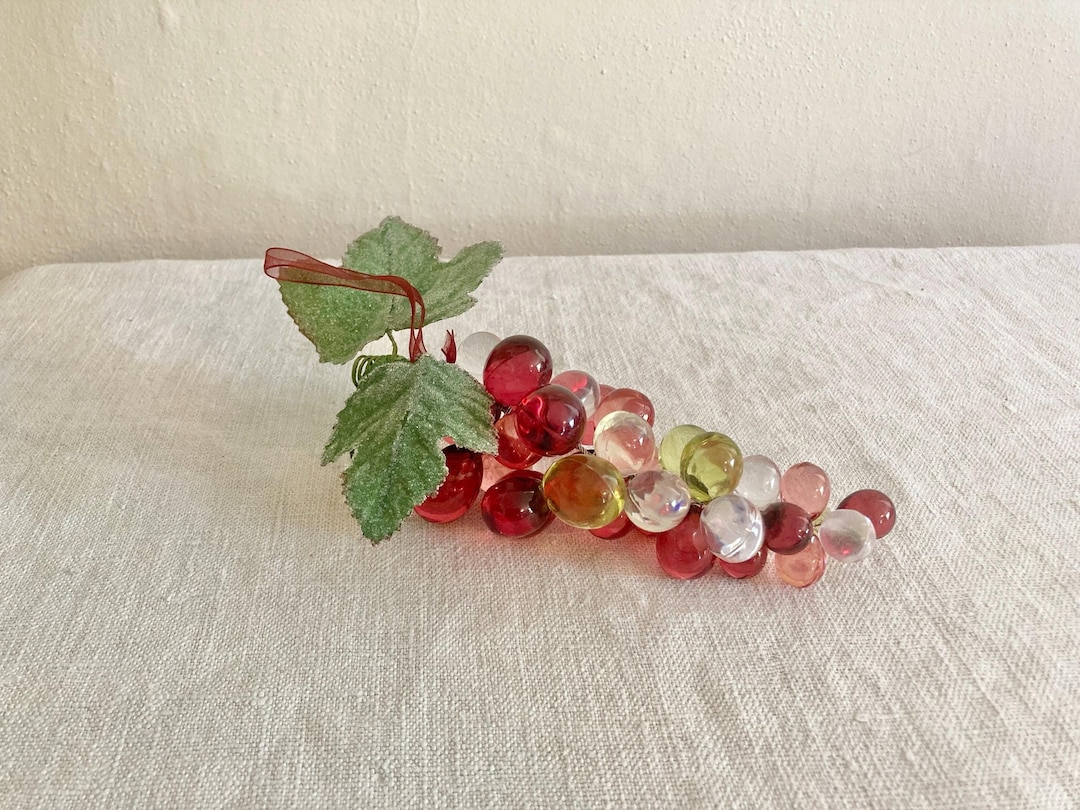 Vintage Lucite Smokey Grape Cluster, Multi Colored Acrylic Grapes With ...