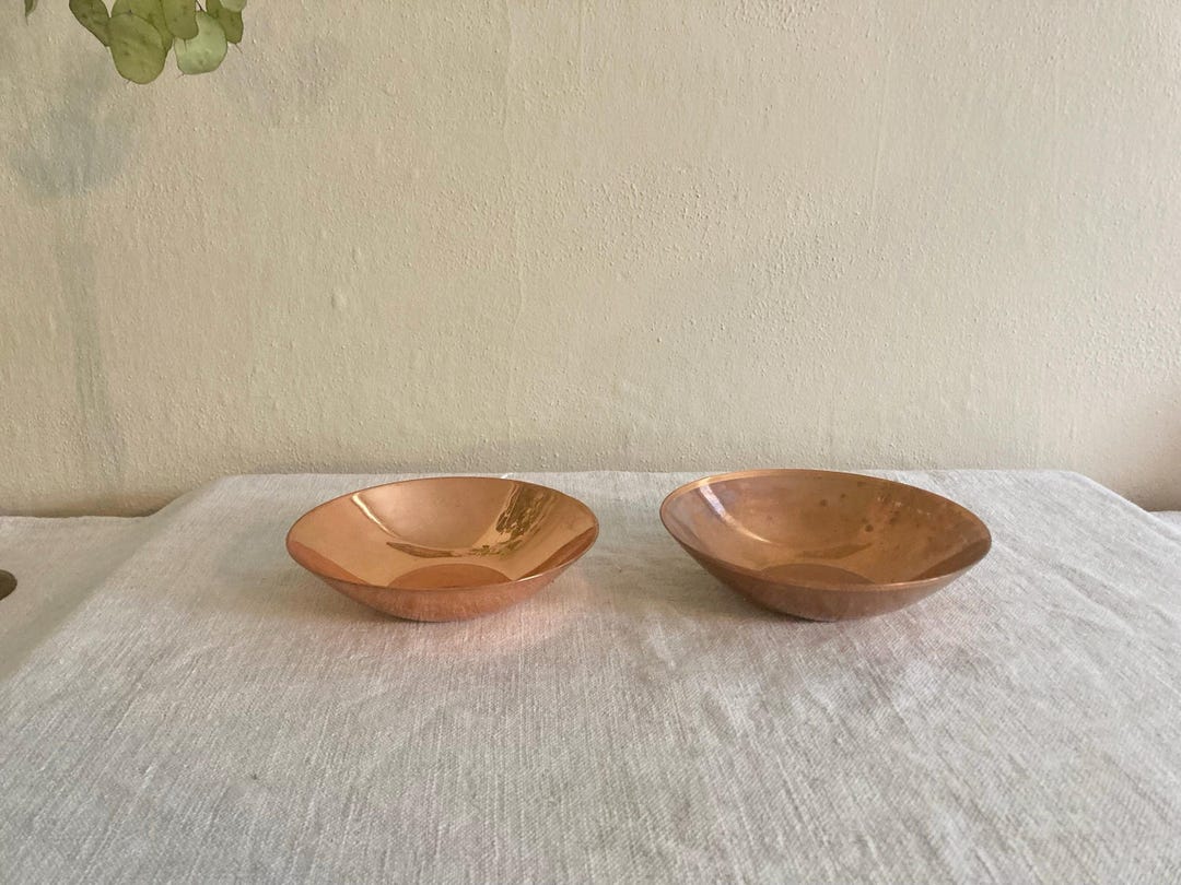 Pair of Small Vintage Copper Bowls - Etsy