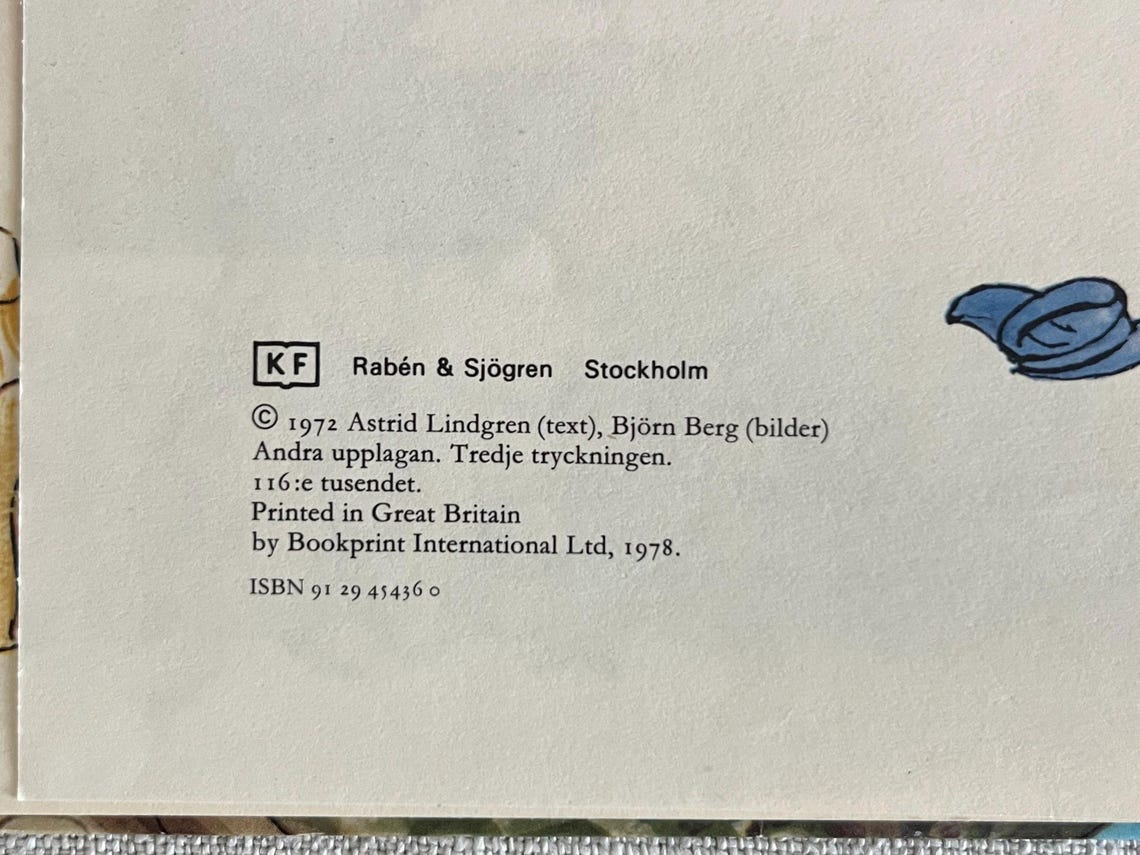 Vintage Swedish Children’s Book “den Där Emil” Written by Astrid ...