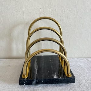 Vintage Black Marble Brass Arches Desk File Organizer - Etsy