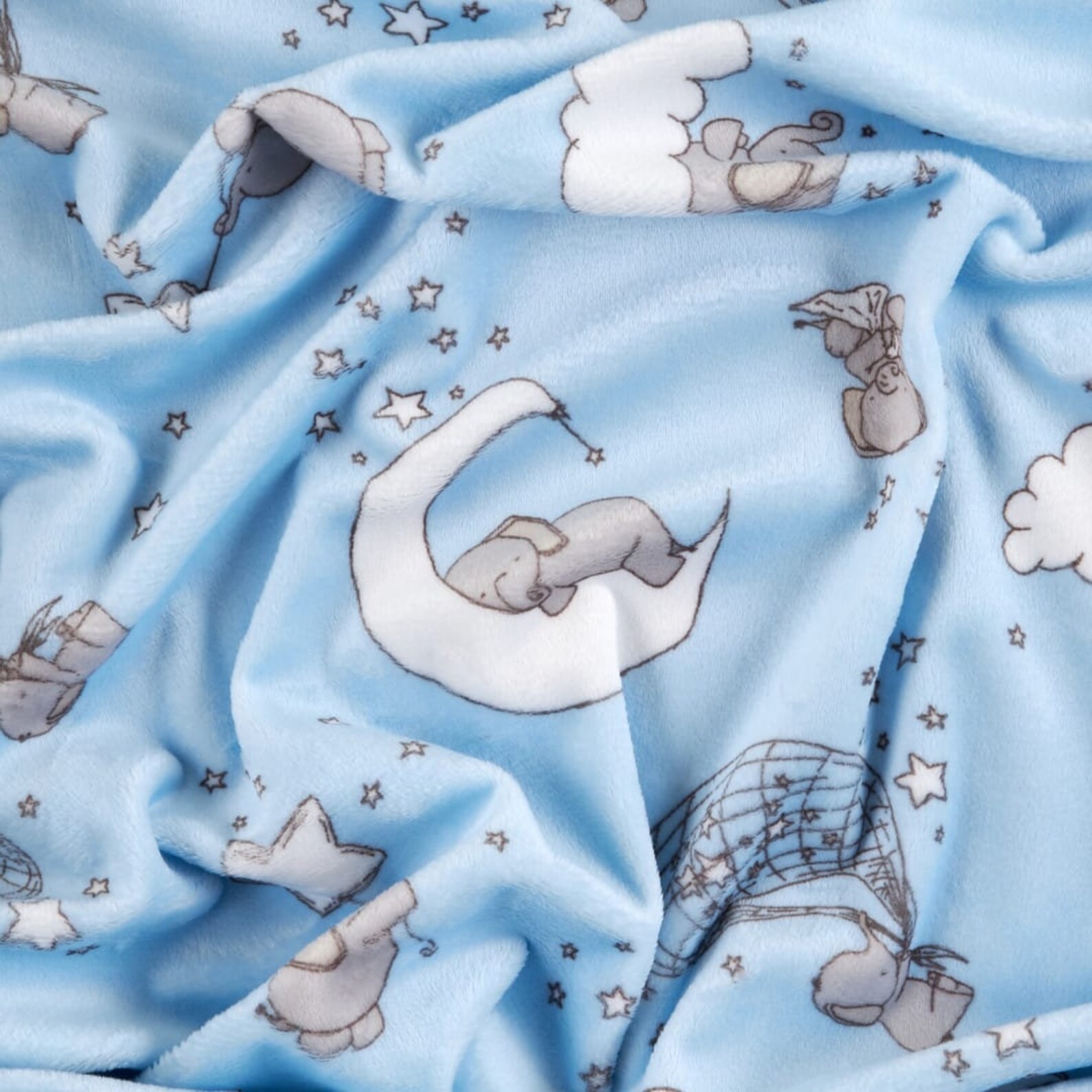 Shannon Sweet Melody Designs Minky Cuddle Elephant Dream Big Baby Blue ...