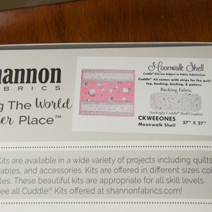 Wee One Cuddle Kit Moonwalk Shell MINKY KIT From Shannon Fabrics, Great ...