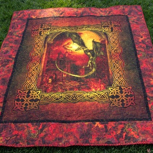 Celtic Red Dragon Panel From in the Beginning, ~36" X WOF, Mid-evil ...