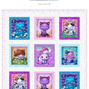 Crazy Kitties Kitty Blocks on Black, Designed by Jeremiah Ketner for P ...