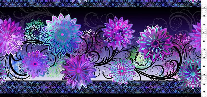 Vibrant Dazzle Purple Floral Border by Jason Yenter for in the - Etsy