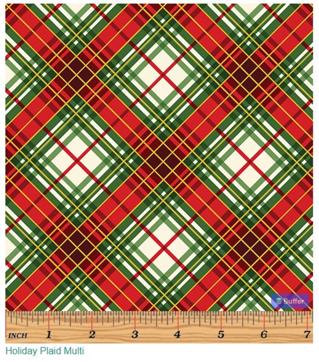 Christmas Musical, Plaid Multi -green, Red, & Gold From Benartex ...