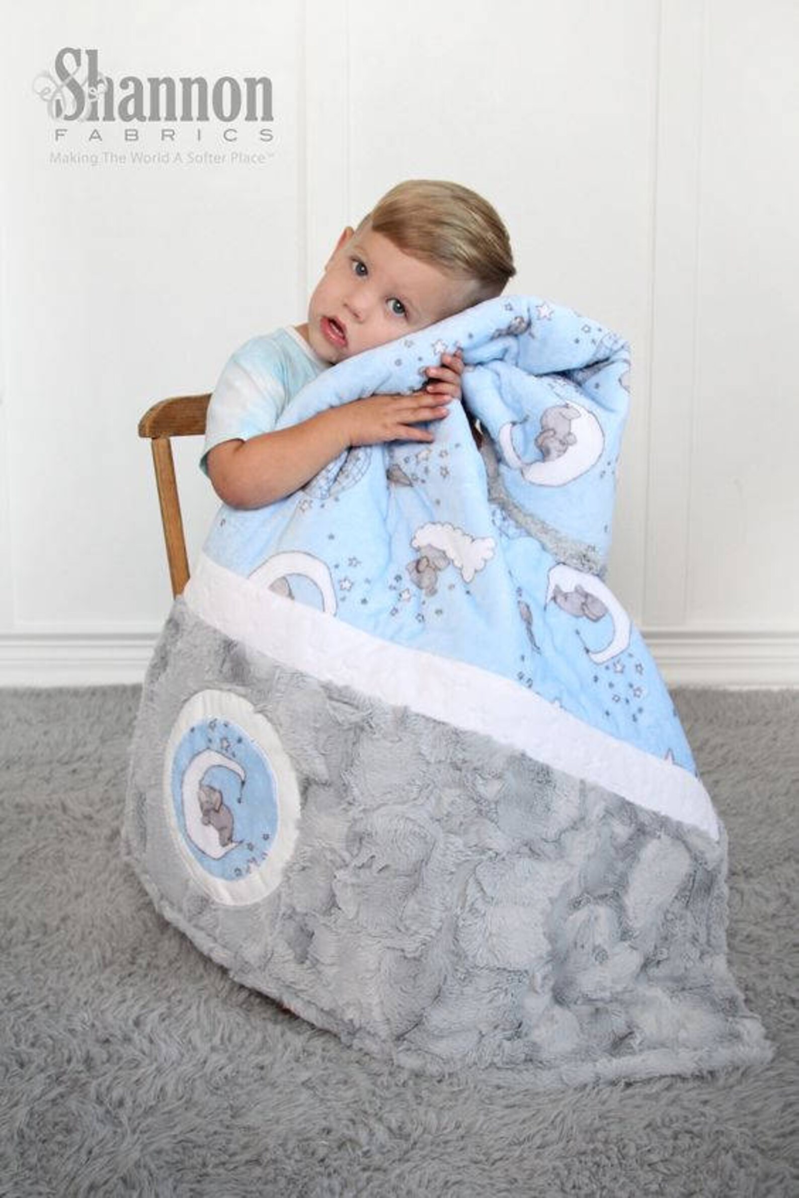 Lullaby Lucky Star Blue MINKY KIT From Shannon Fabrics, Great for Baby or Toddler Boy, Baby ...