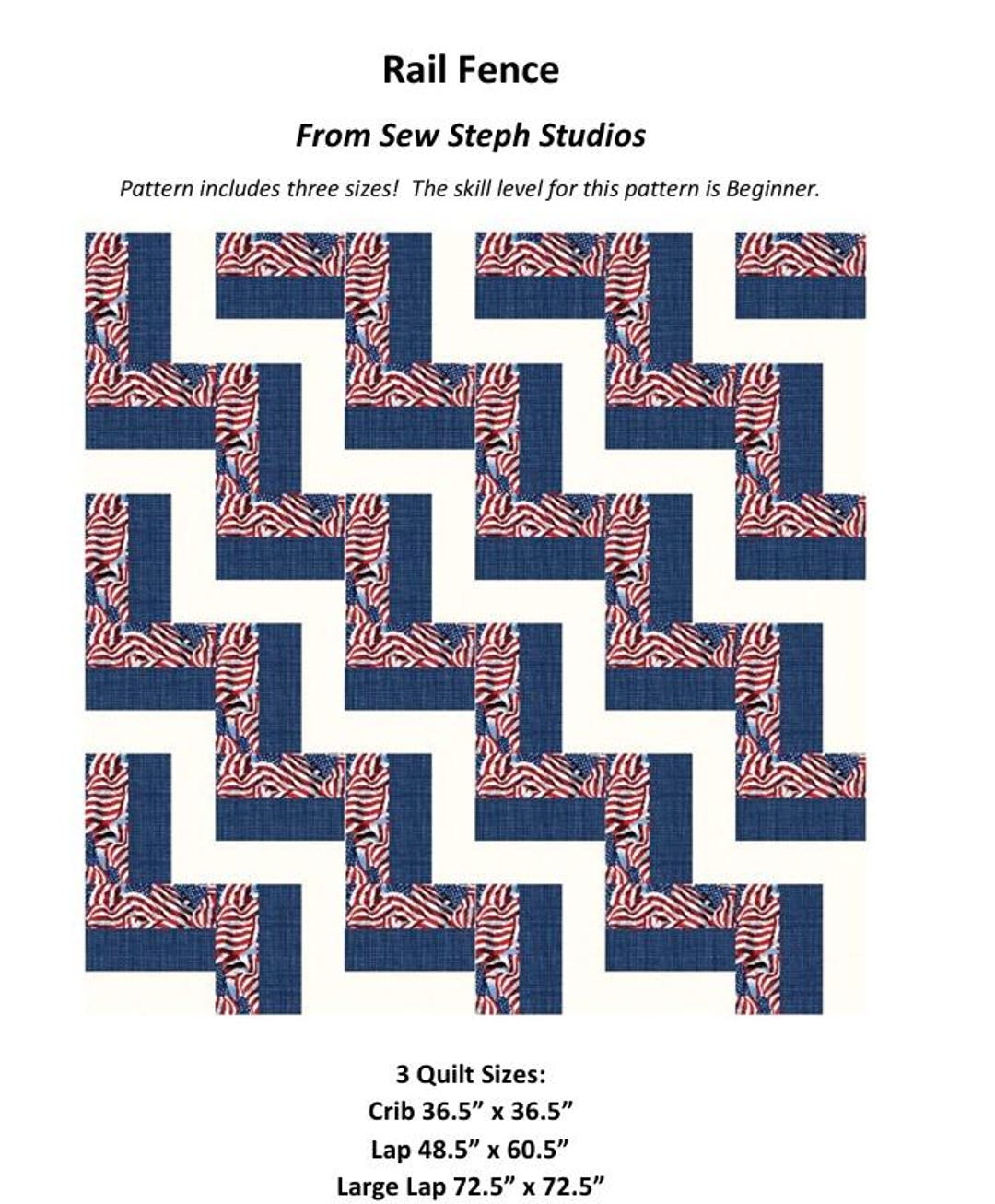 Perfect PATTERN for Beginners, the Classic Rail Fence. Super Easy to ...
