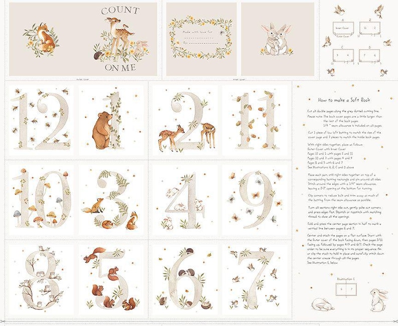 Count on Me WHITE Panel by Nina Stajner for Dear Stella Designs, 36" X 44", Perfect for Creating ...