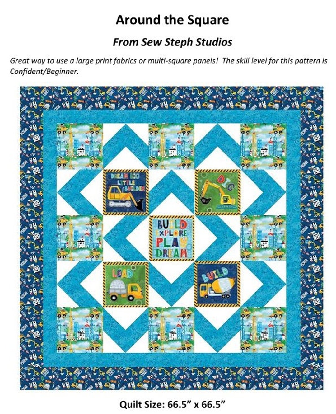 Around the Square Quilt Pattern, Perfect for Large Print Fabrics or ...