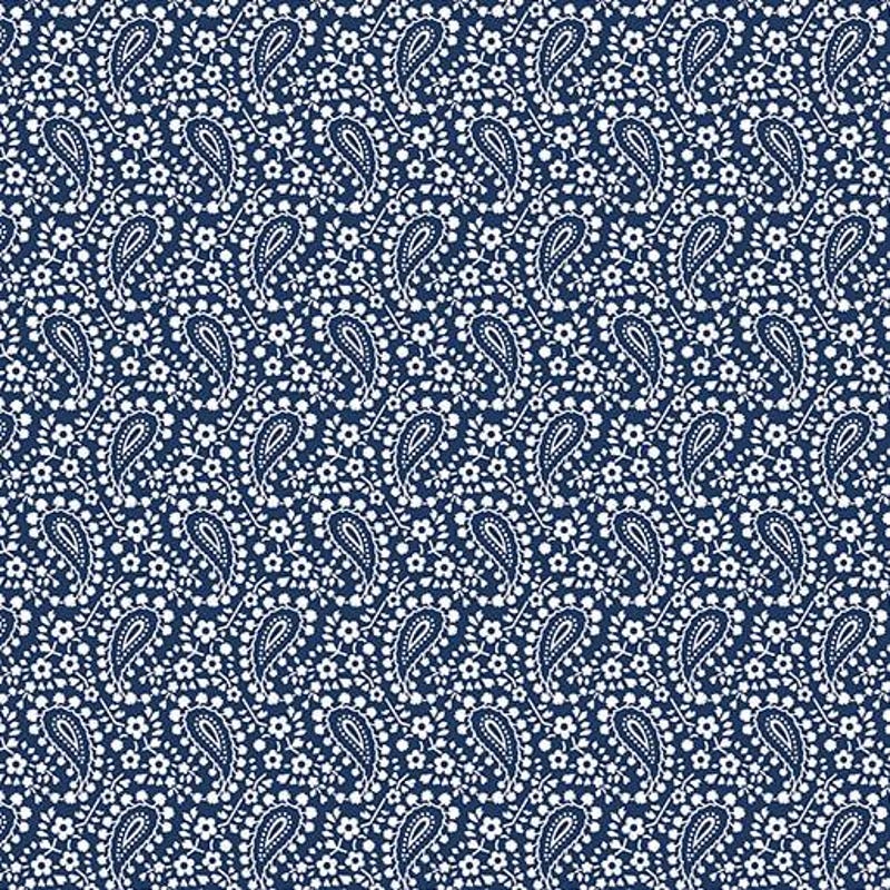 Navy Blue Paisley Fabric - Etsy