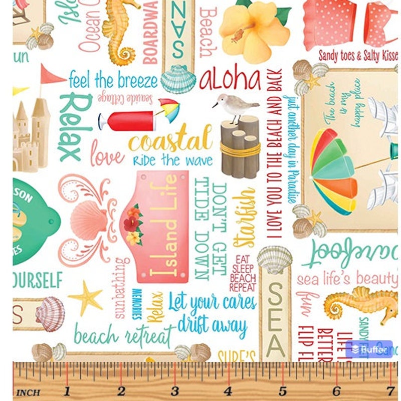 Beach Theme Fabric - Etsy