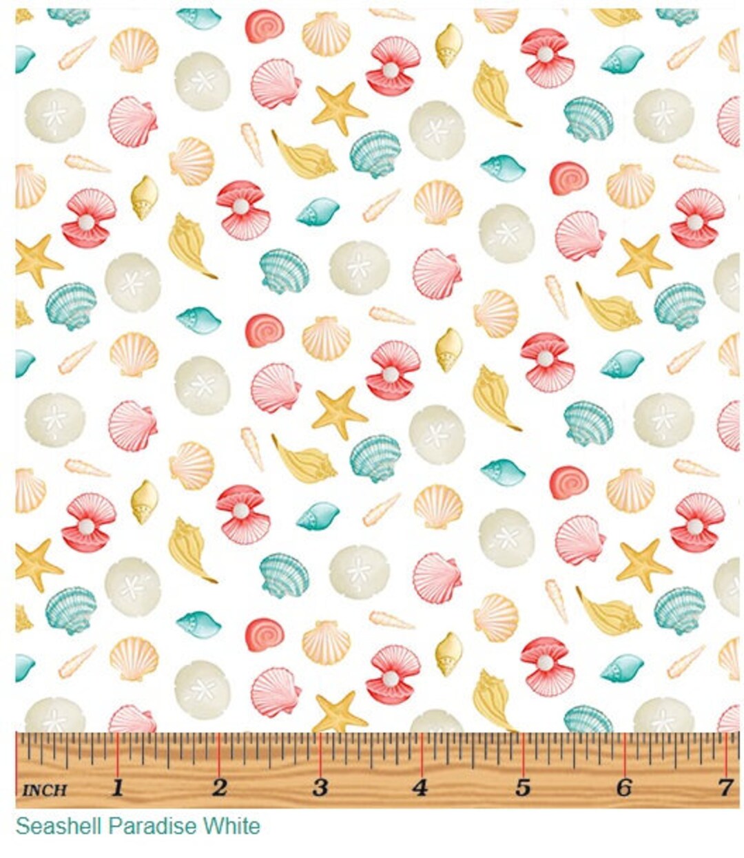 Beach Retreat, Tossed Seashell Paradise on White by Andi Metz for ...