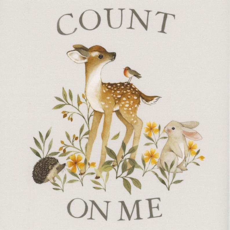 Count on Me WHITE Panel by Nina Stajner for Dear Stella Designs, 36" X ...