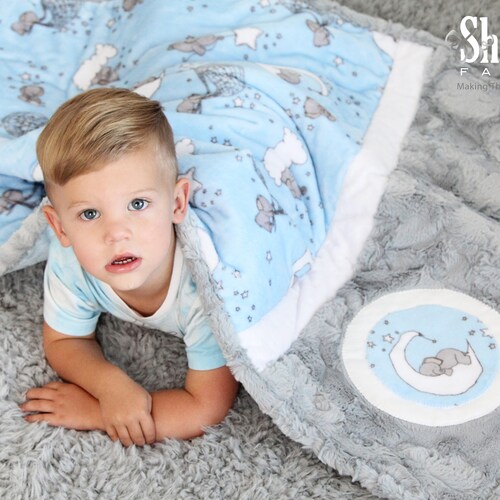 Lullaby Lucky Star Blue MINKY KIT From Shannon Fabrics Great - Etsy