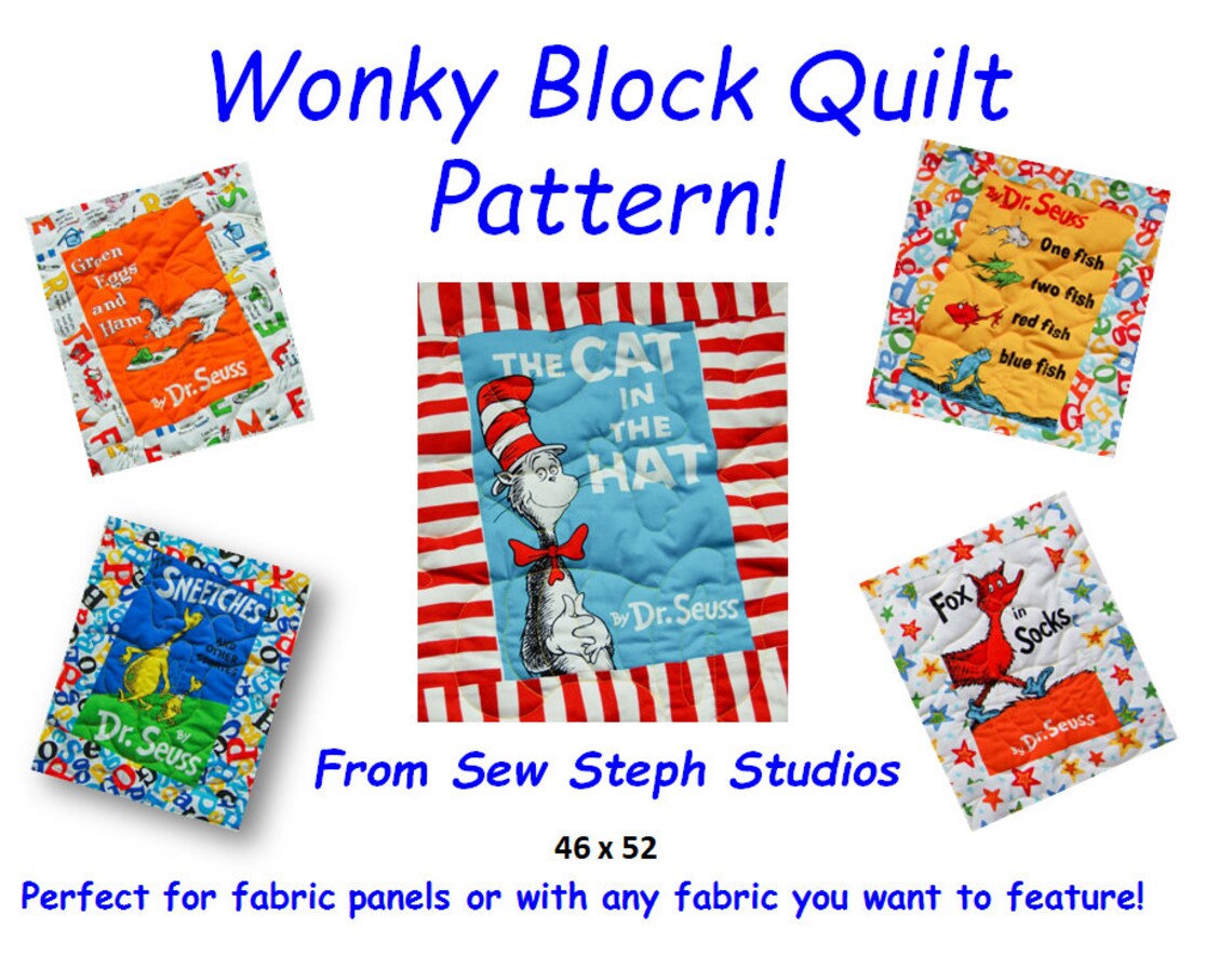 Wonky Block Quilt Pattern Perfect for Fabric Panels Step by | Etsy