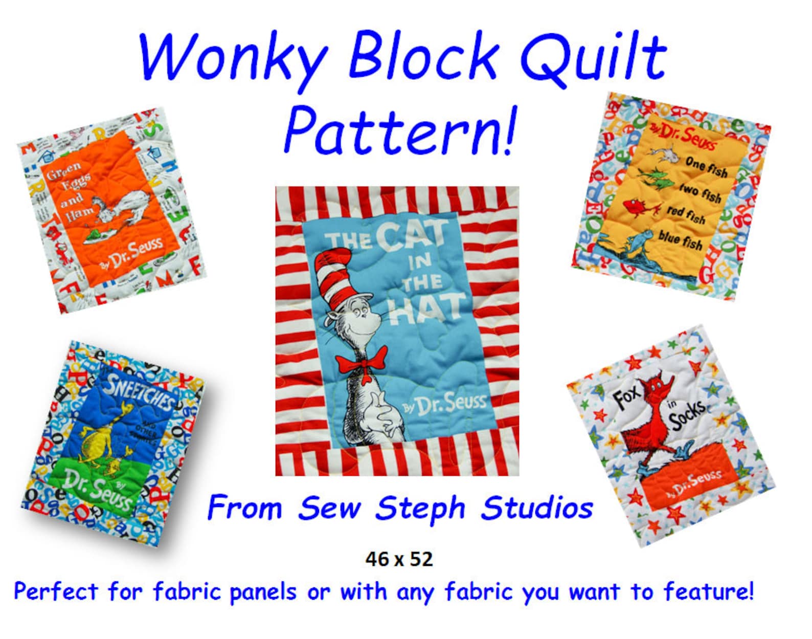 Wonky Block Quilt Pattern Perfect for Fabric Panels Step by - Etsy